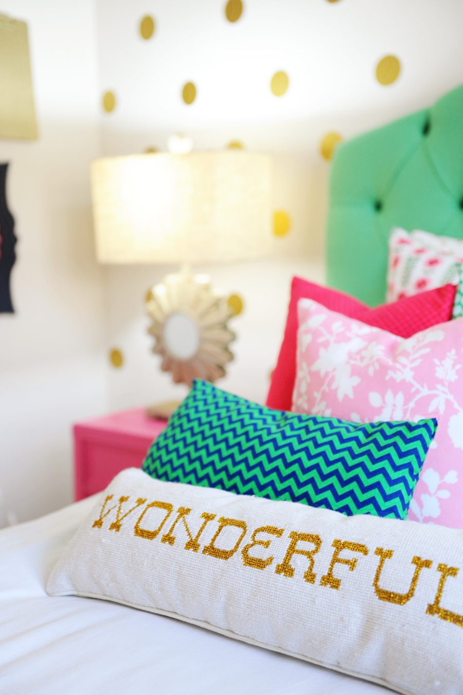 Tween Girl Bedroom Preppy Design / Decor Ideas (Pink, Navy, Green)