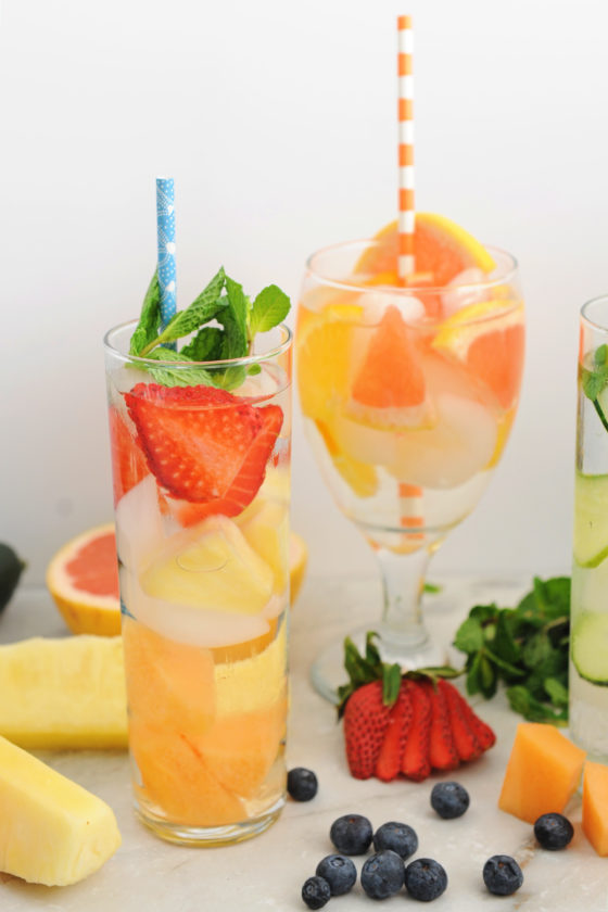 Infused Water Recipe: Strawberry Canteloupe Pineapple — Pink Peppermint ...