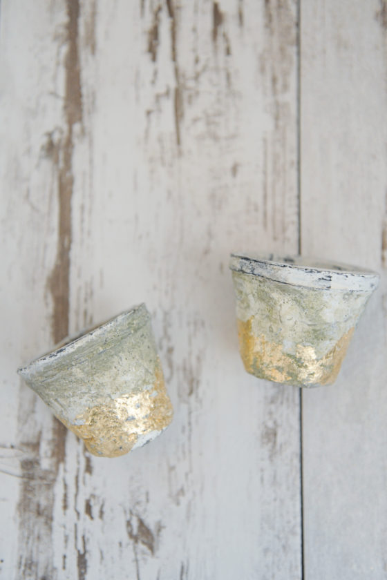 Rustic Gold Leaf DIY Succulent Pots — Pink Peppermint Design