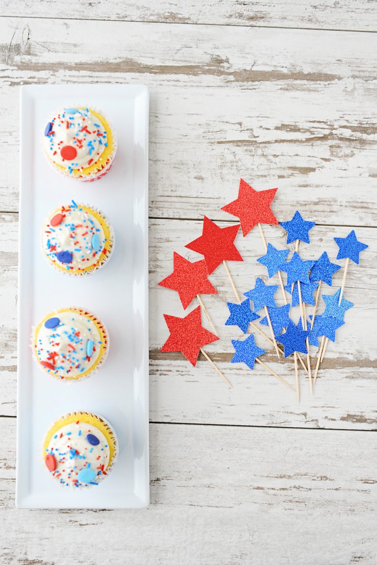 DIY Glitter Star Cupcake Toppers with Toothpicks — Pink Peppermint Design