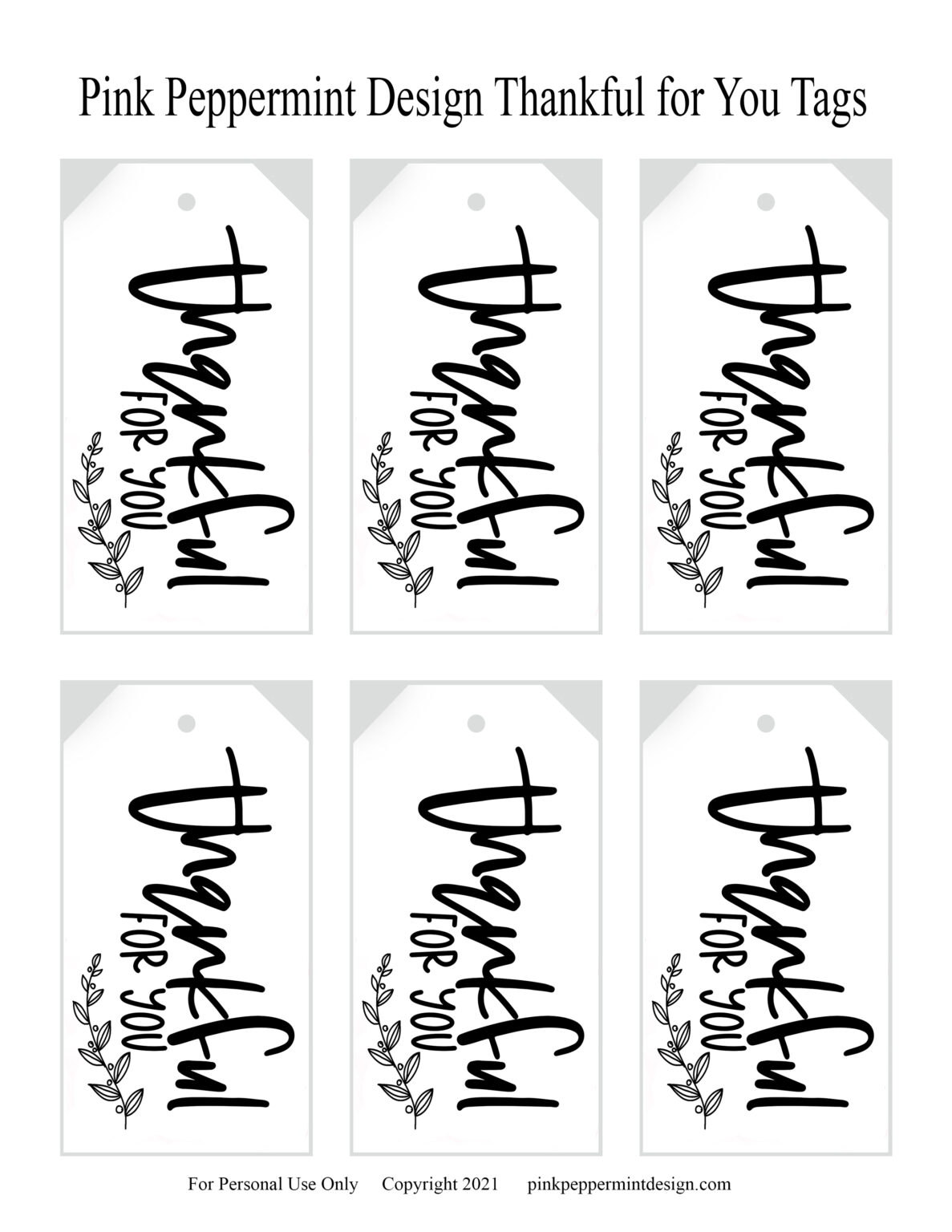 Thanksgiving Gift Tags Free Printables — Pink Peppermint Design